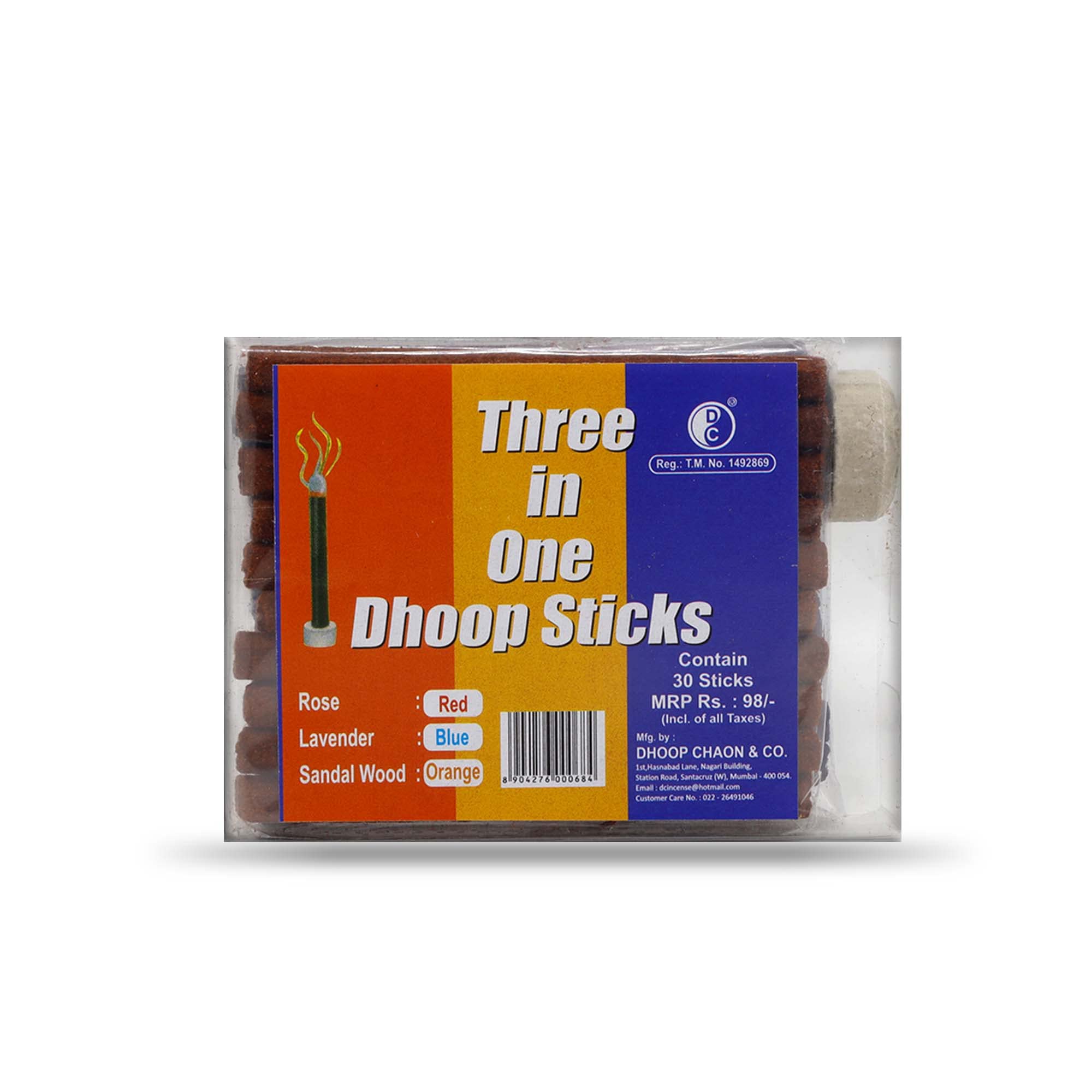 DS Three in One Premium Dhoop Sticks | Pack of 3 | Lavender, Sandalwoo